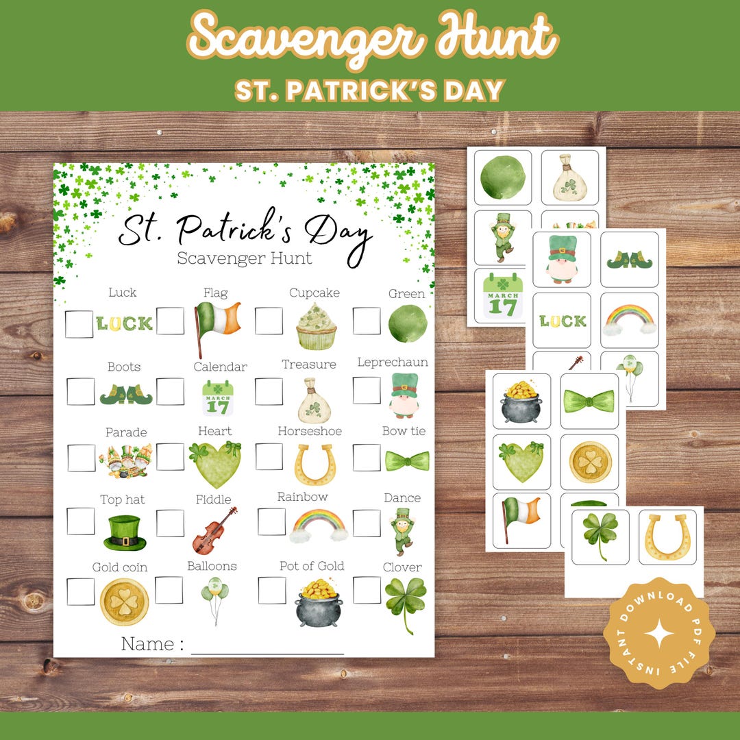 St. Patrick's Day Scavenger Hunt for Toddlers (digital Download) - Etsy