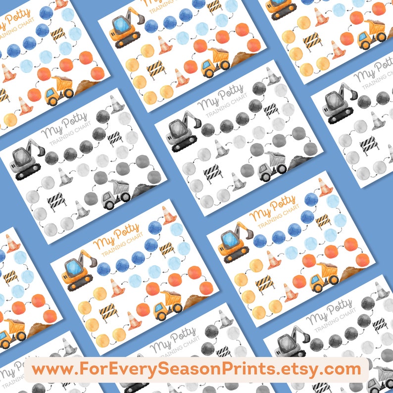 Construction Potty Training Chart: Visual Tracker, Reward System ...