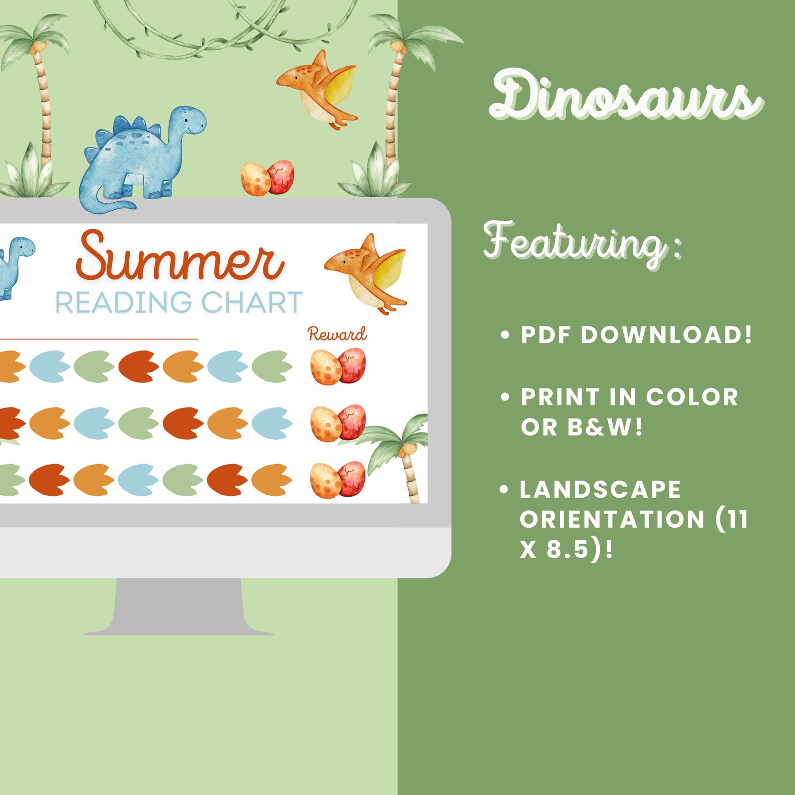 Summer Reading Chart for Kids, Summer Reading Log, Summer Reading Chart ...