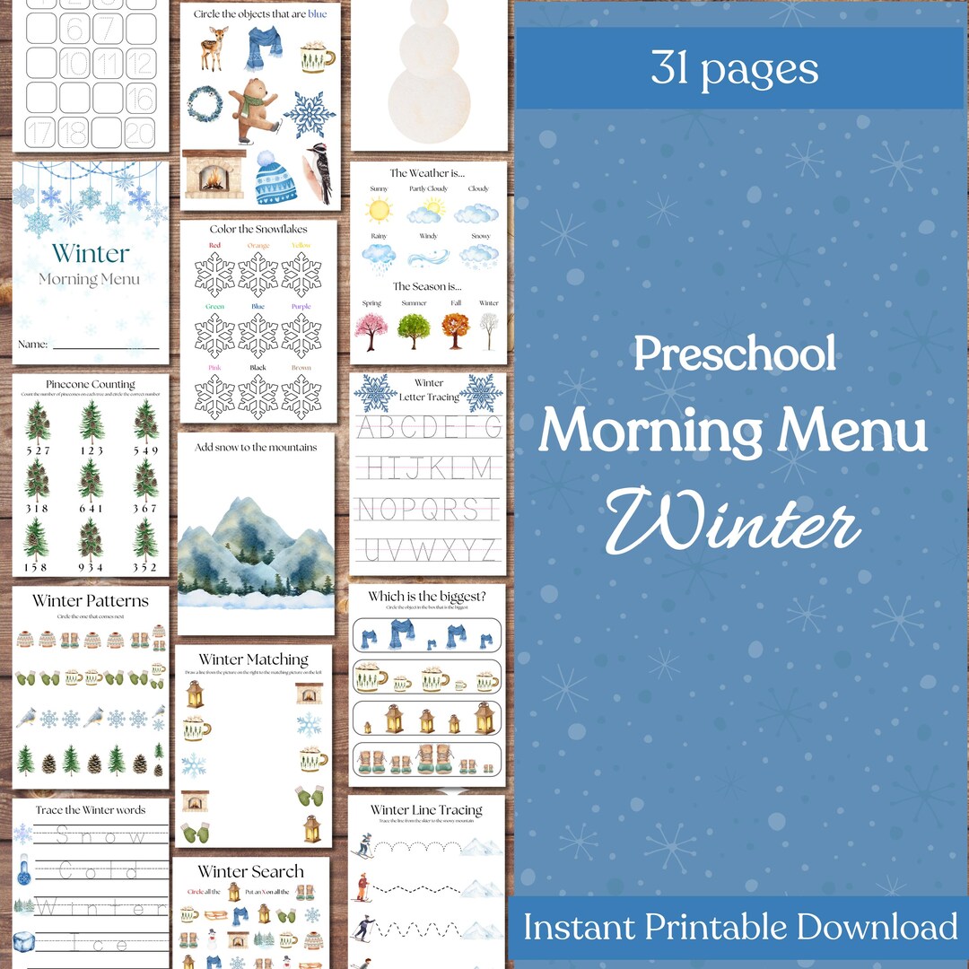 Prek Morning Menu, Winter Morning Menu, Toddler Busy Book, Morning ...
