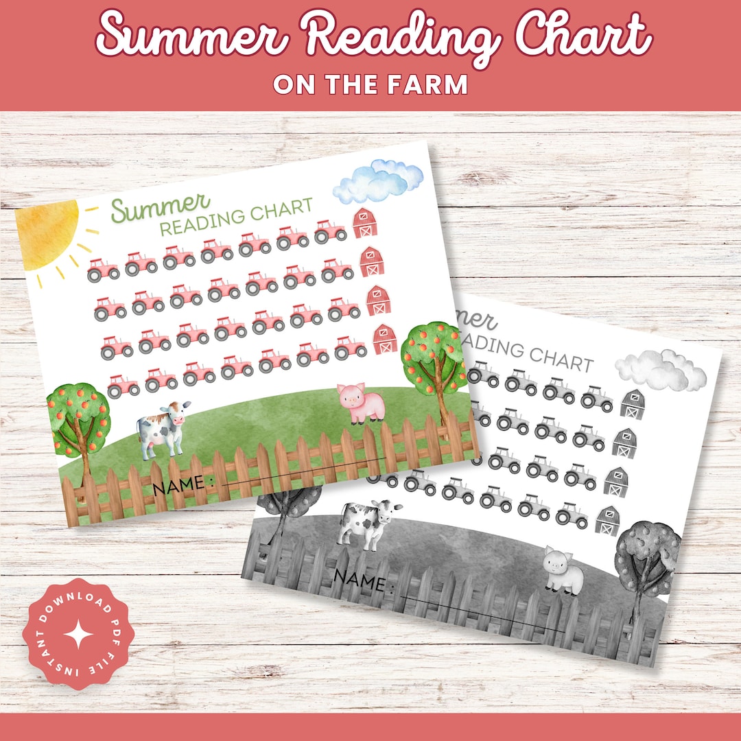Summer Reading Chart for Kids: Farm Theme Tracker (digital Download) - Etsy