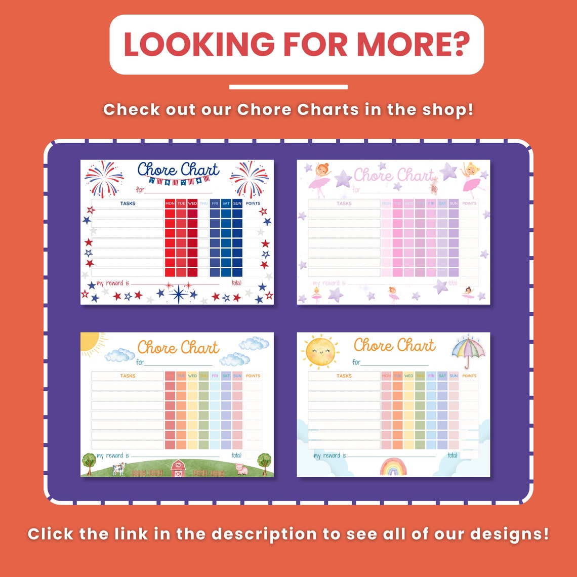 Chore Chart, Kids Chore Chart, Toddler Chore Chart, Summer Chore Chart ...