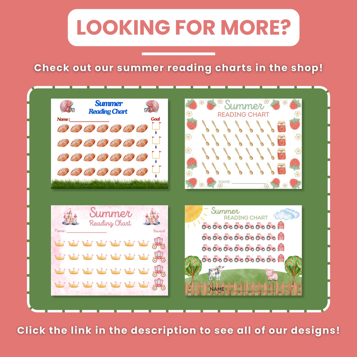 Summer Reading Chart for Kids, Summer Reading Log, Summer Reading Chart ...