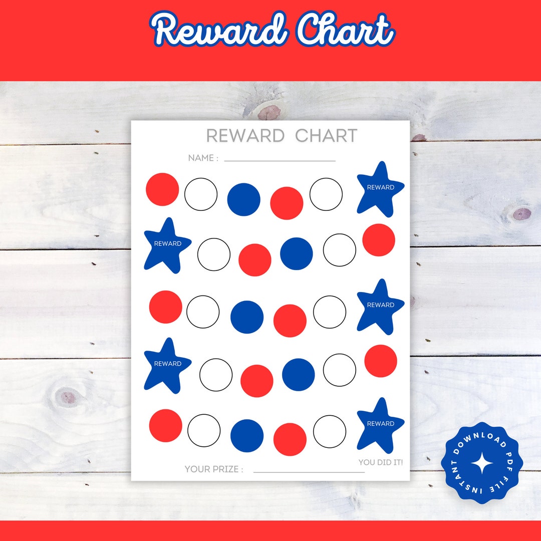 Patriotic Reward Chart for Kids: Toddler Chore Chart (digital Download ...
