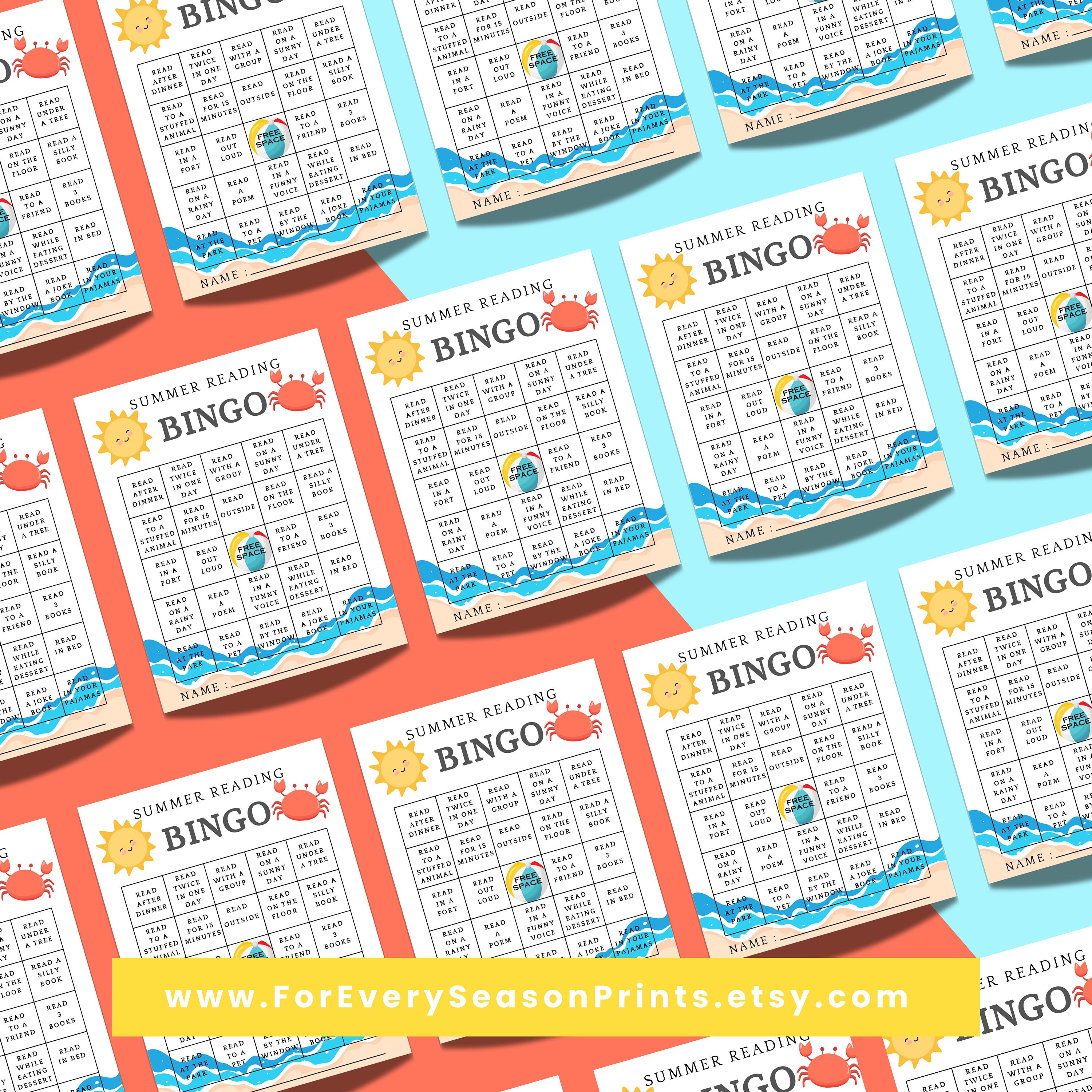 Summer Reading Bingo, Book Tracker, Reading Journal, Bingo Cards ...
