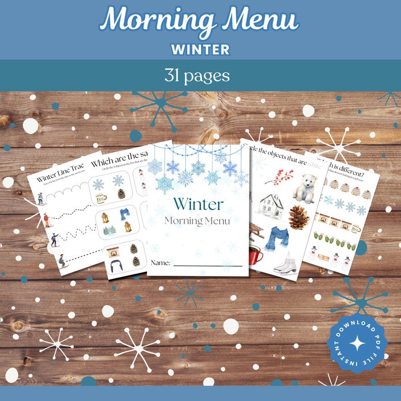 Prek Morning Menu, Winter Morning Menu, Toddler Busy Book, Morning ...