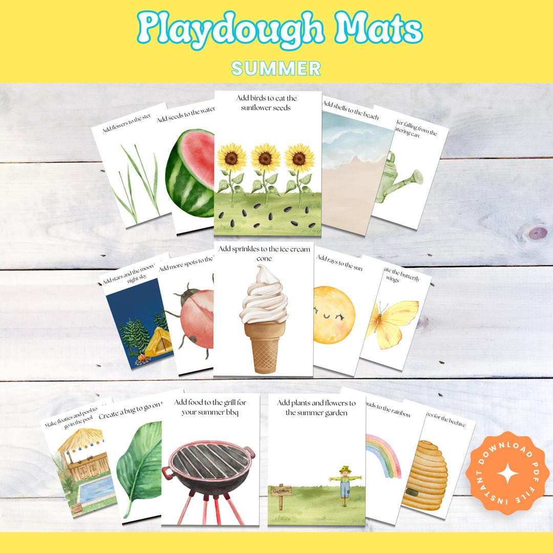 Summer Playdough Mats: Printable Activity for Toddlers (digital ...