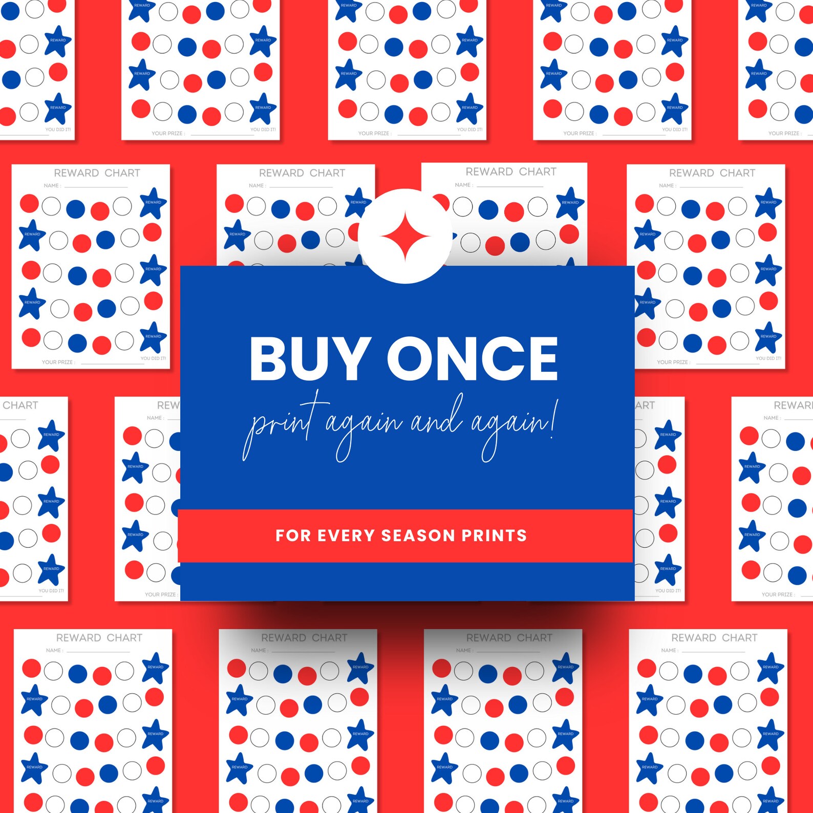 Patriotic Reward Chart for Kids: Toddler Chore Chart (digital Download ...