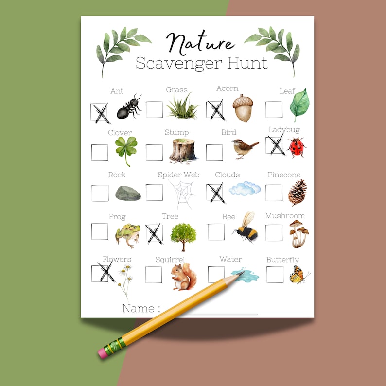Nature Scavenger Hunt for Kids: Outdoor Summer Activity (digital ...