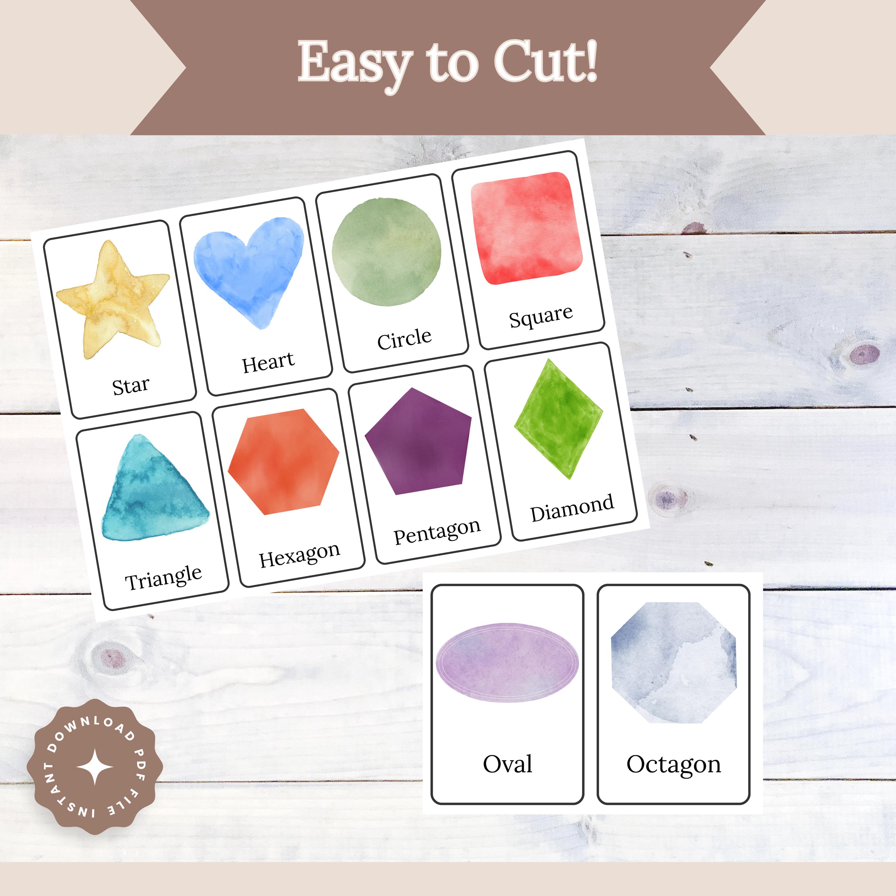 Shapes Flashcards: Montessori Preschool Learning Activity (digital ...