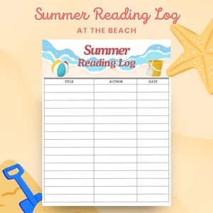Summer Reading Log for Kids: Printable Book Tracker (PDF Download) - Etsy