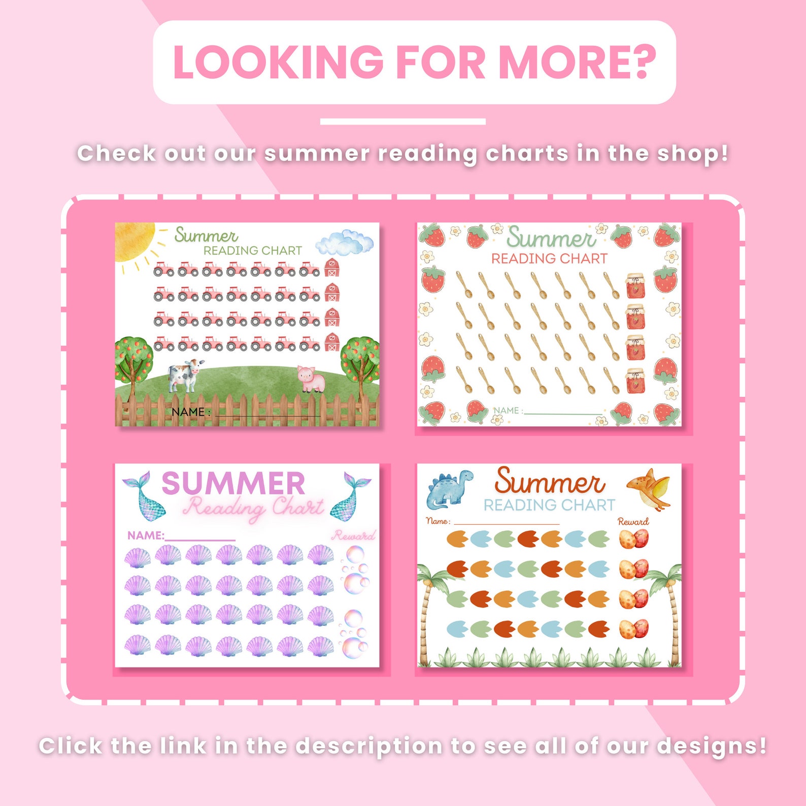 Summer Reading Chart for Kids, Summer Reading Log, Summer Reading Chart ...