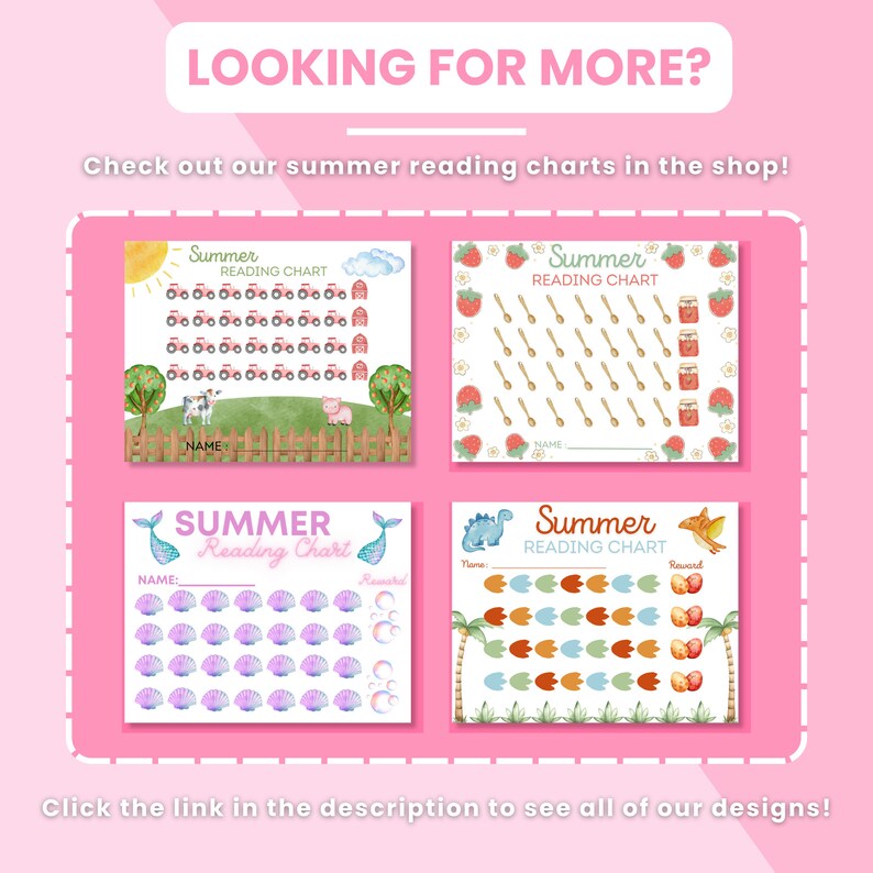 Summer Reading Chart for Kids, Summer Reading Log, Summer Reading Chart ...