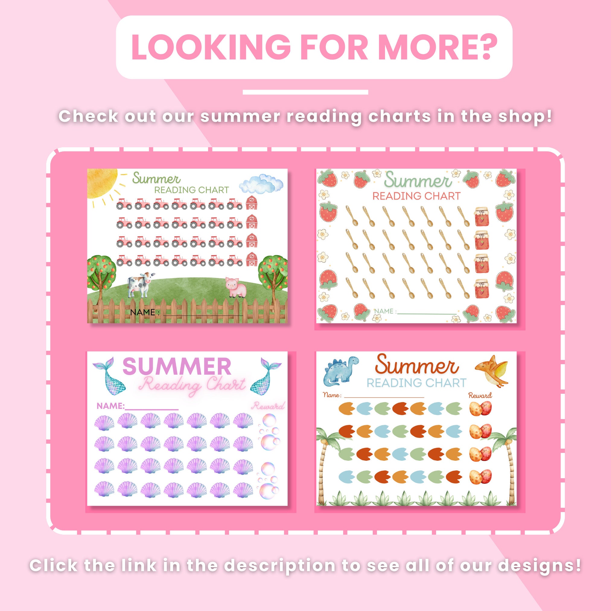 Summer Reading Chart for Kids, Summer Reading Log, Summer Reading Chart ...