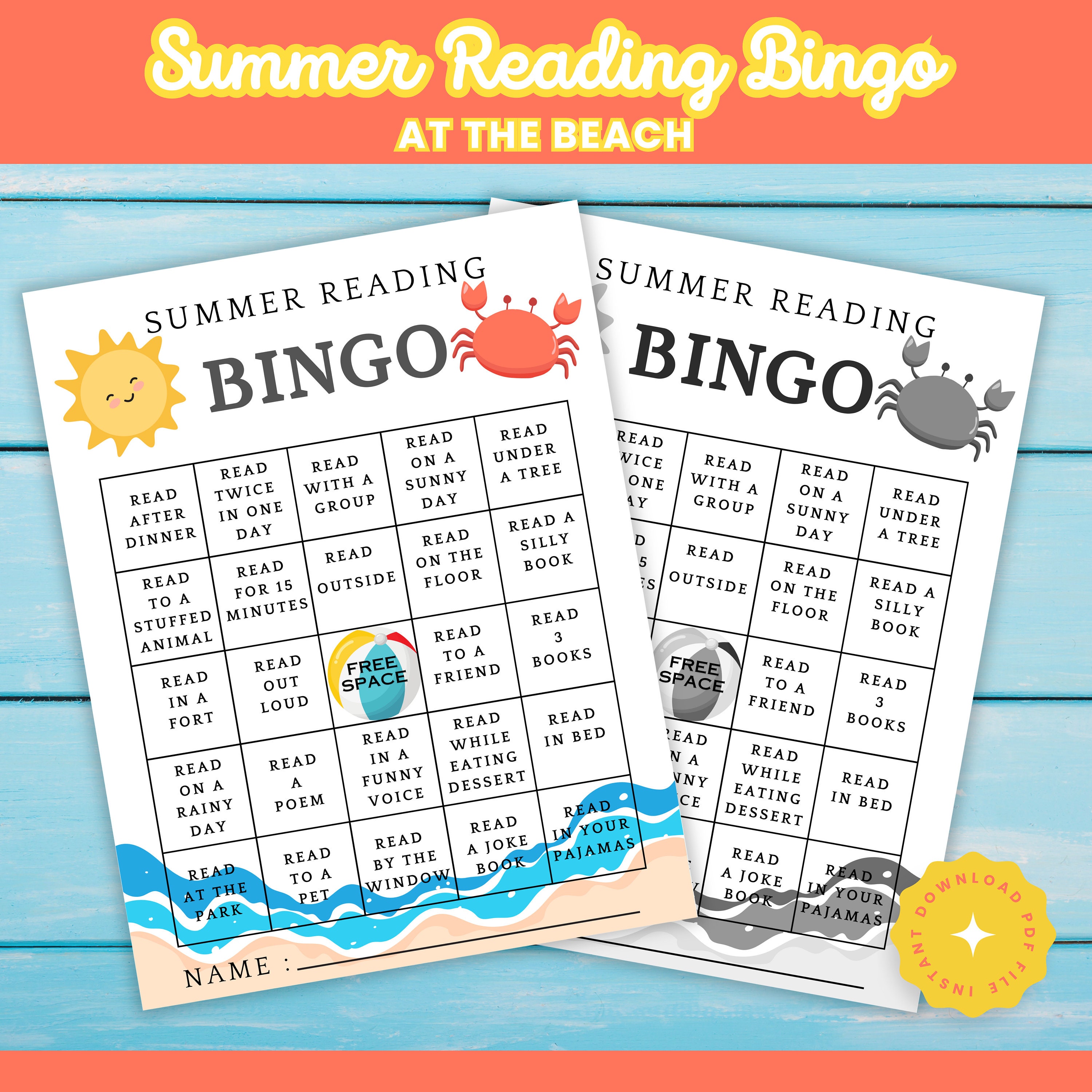 Summer Reading Bingo, Book Tracker, Reading Journal, Bingo Cards ...