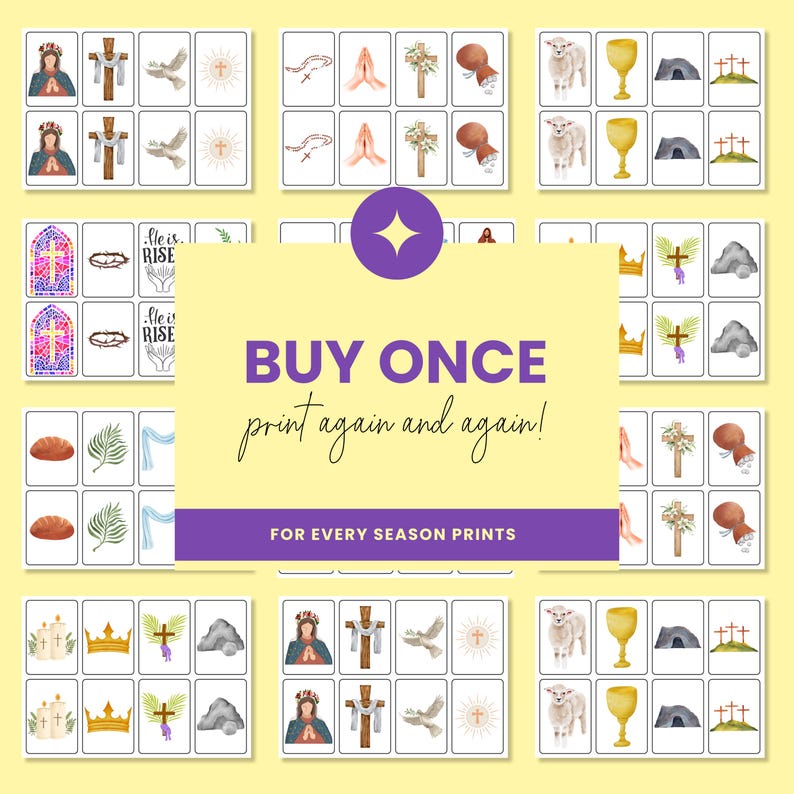 Religious Easter Memory Matching Game: Printable Flash Cards (digital ...