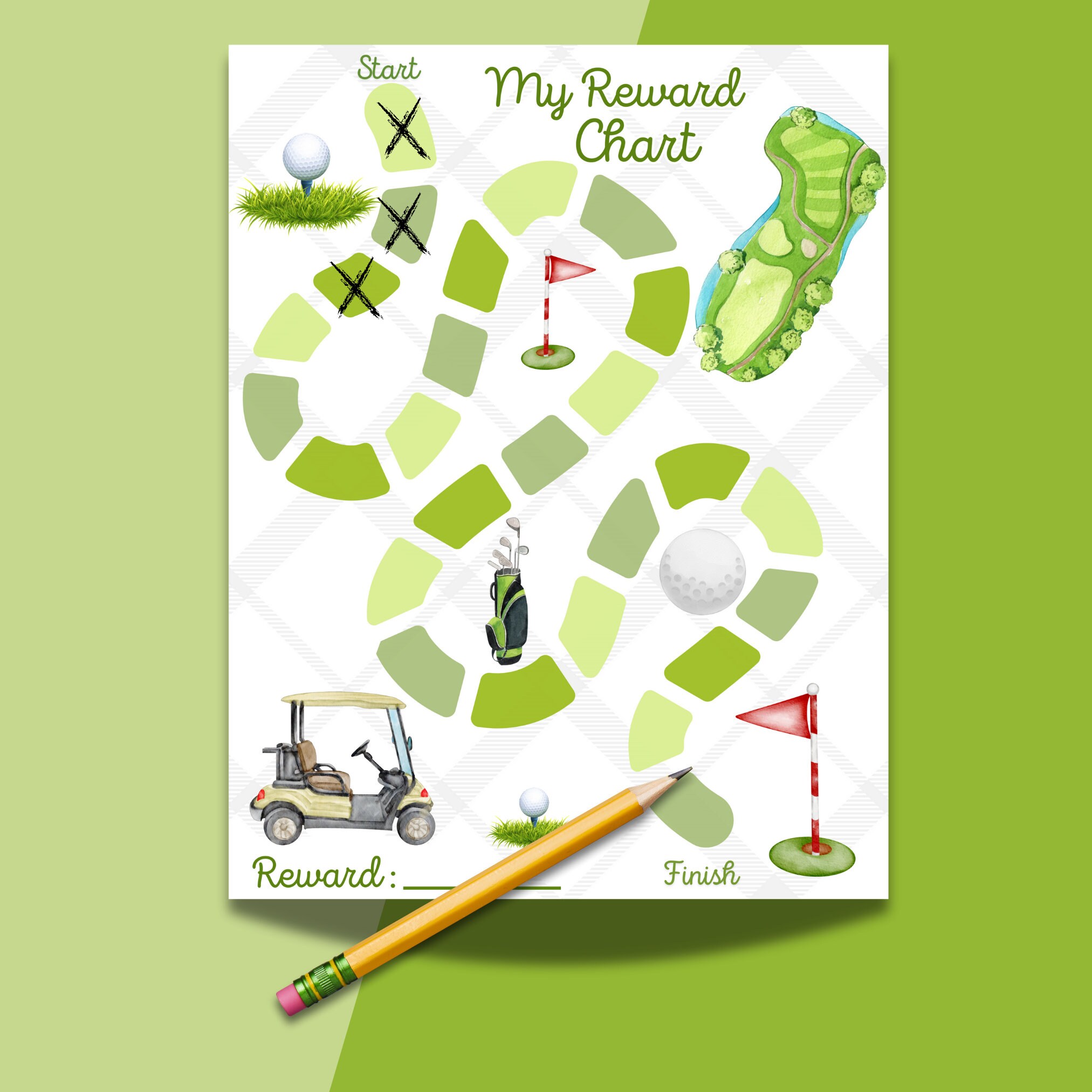 Golf Reward Chart for Kids: Fun Chore Tracker (digital Download) - Etsy