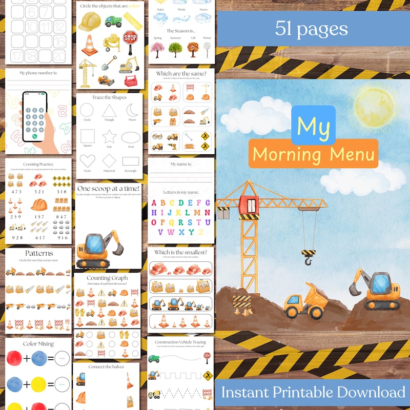 Coloring Menu - Etsy