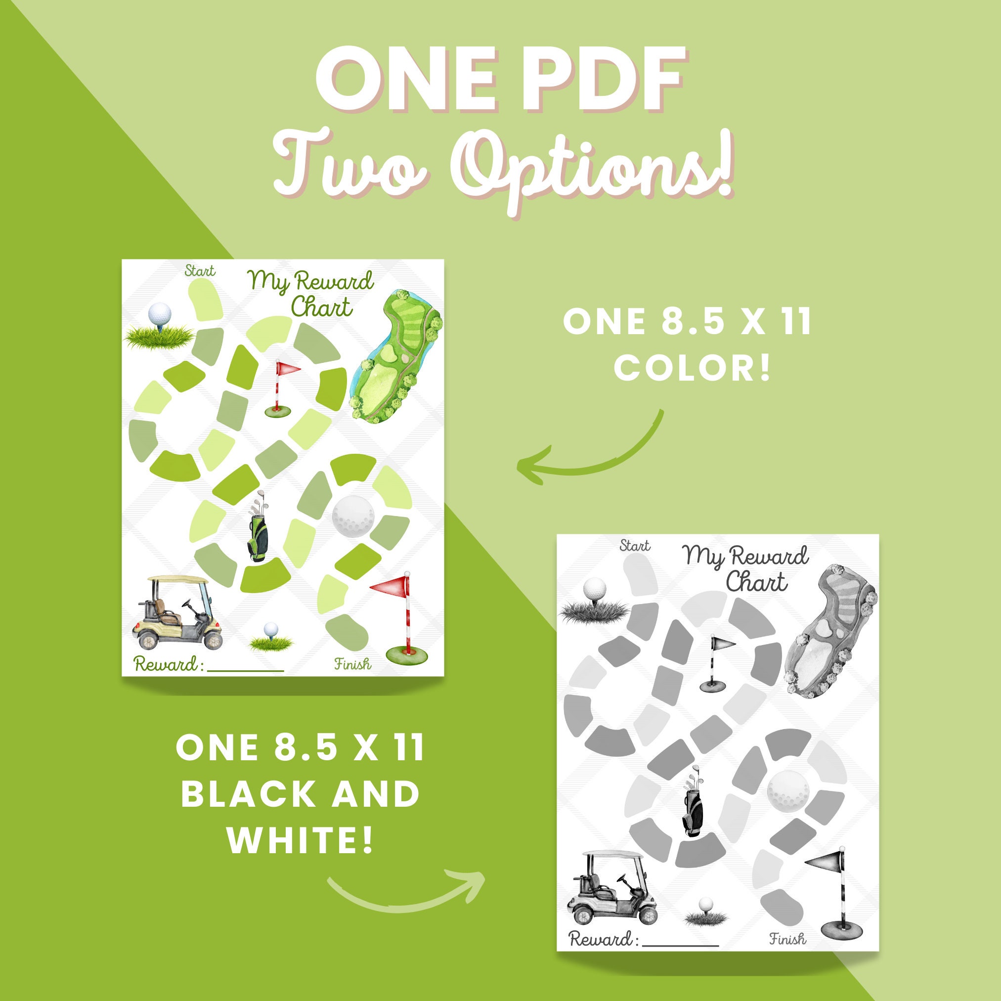 Golf Reward Chart for Kids: Fun Chore Tracker (digital Download) - Etsy