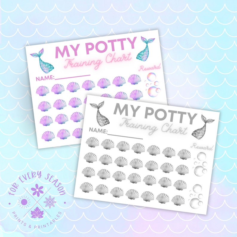 Mermaid Potty Training Chart: Kids Reward Tracker (digital Download) - Etsy