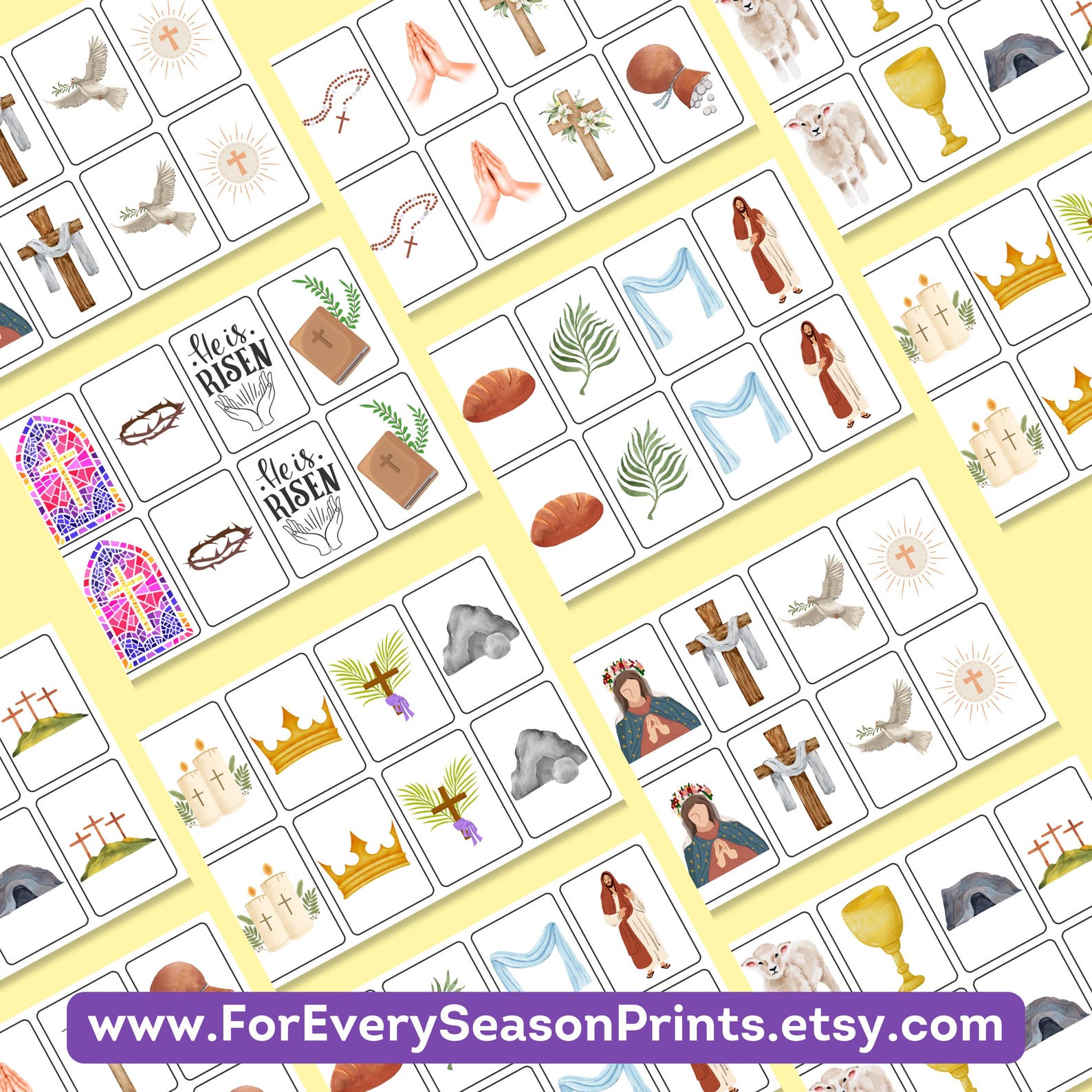 Religious Easter Memory Matching Game: Printable Flash Cards (digital ...