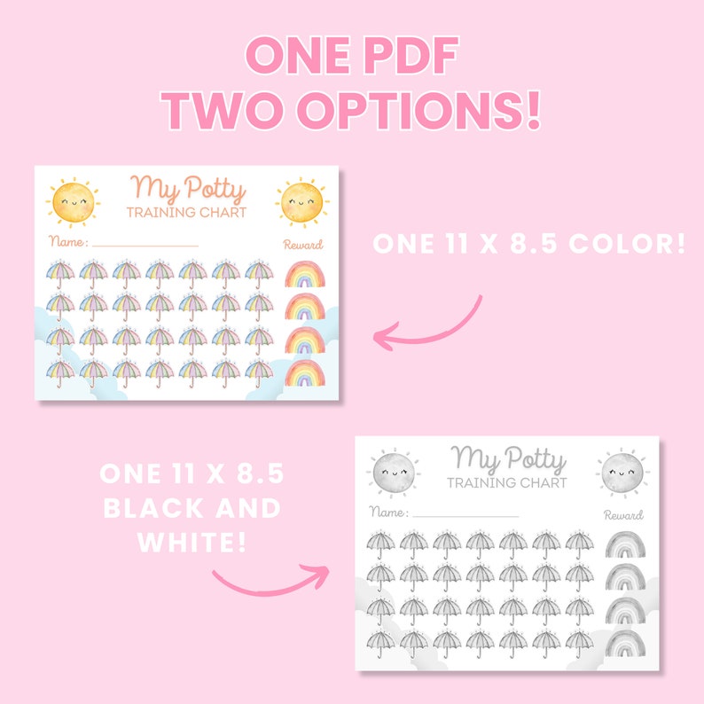 Potty Training Reward Chart for Kids (digital Download) - Etsy