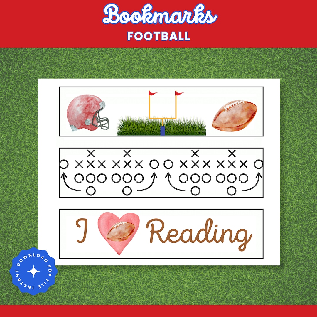 Football Bookmarks for Kids: Reading Tracker (digital Download) - Etsy