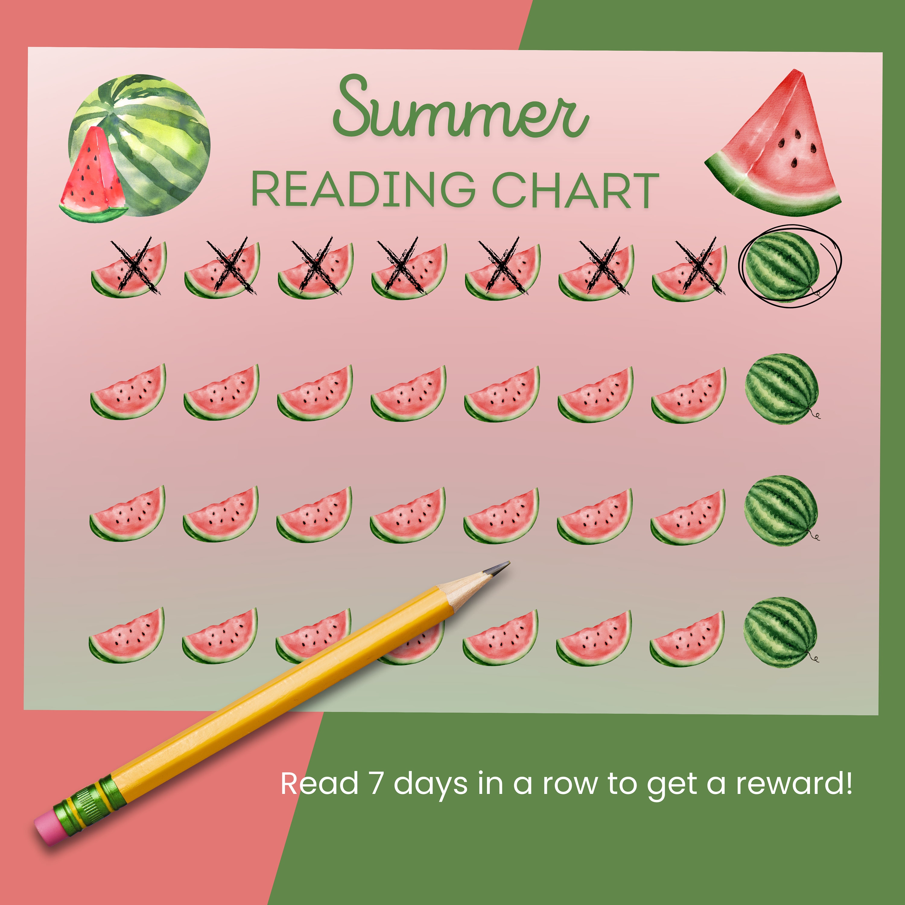Summer Reading Chart for Kids, Summer Reading Log, Summer Reading Chart ...