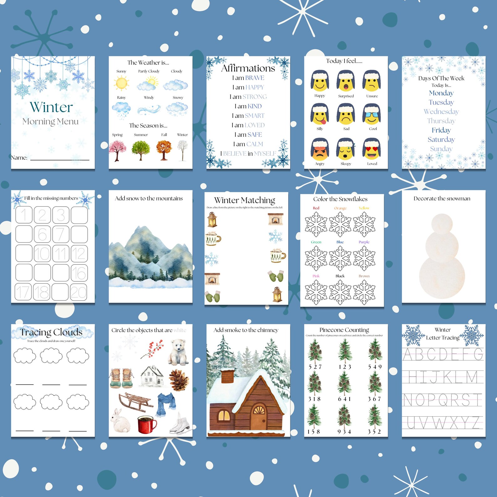 Prek Morning Menu, Winter Morning Menu, Toddler Busy Book, Morning ...