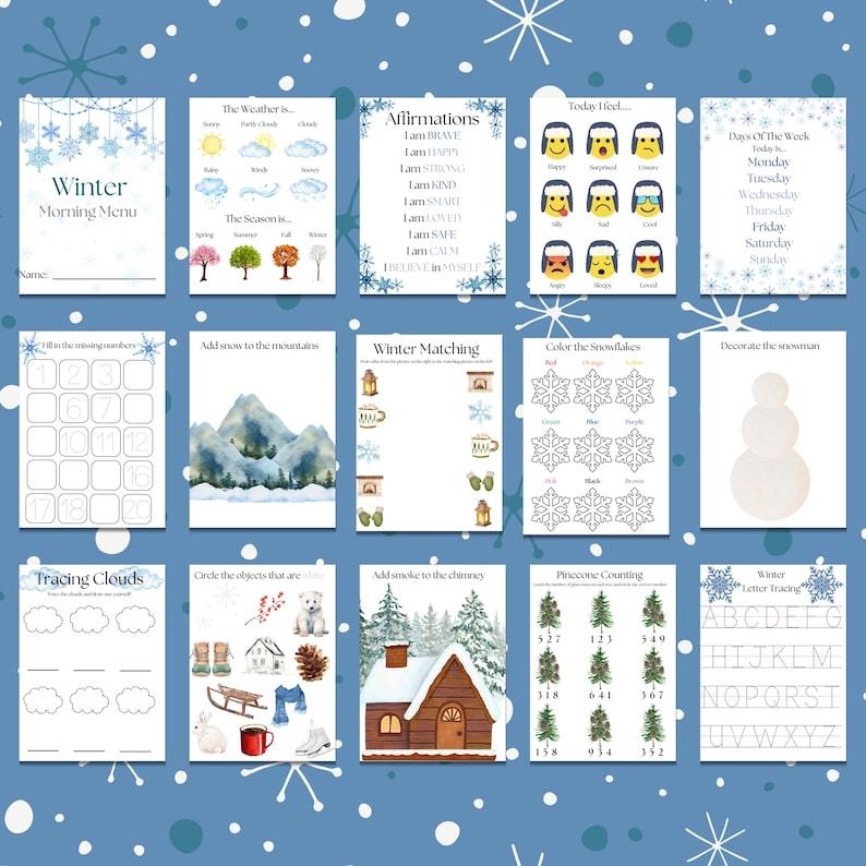 Prek Morning Menu, Winter Morning Menu, Toddler Busy Book, Morning ...