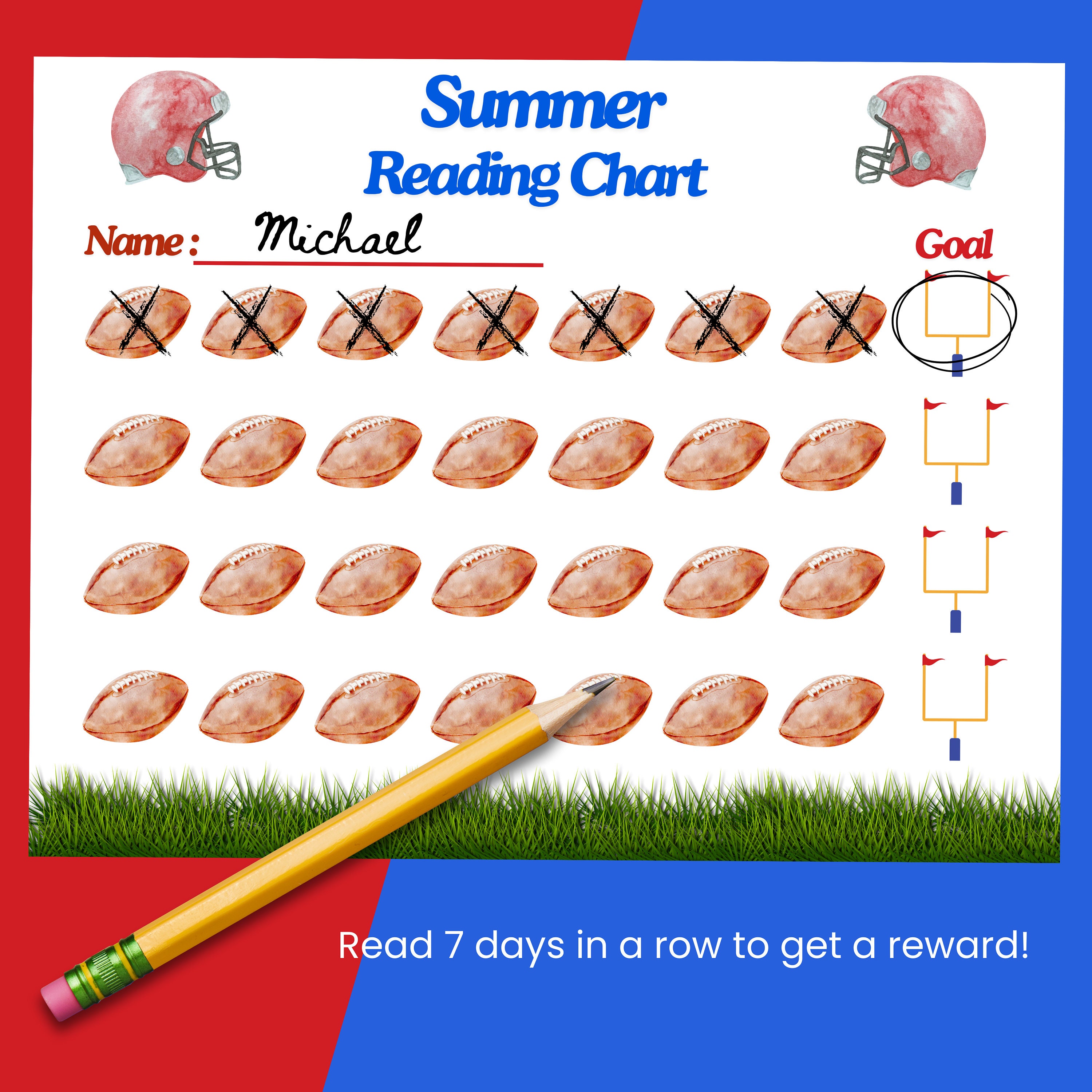 Summer Reading Chart for Kids, Summer Reading Log, Summer Reading Chart ...
