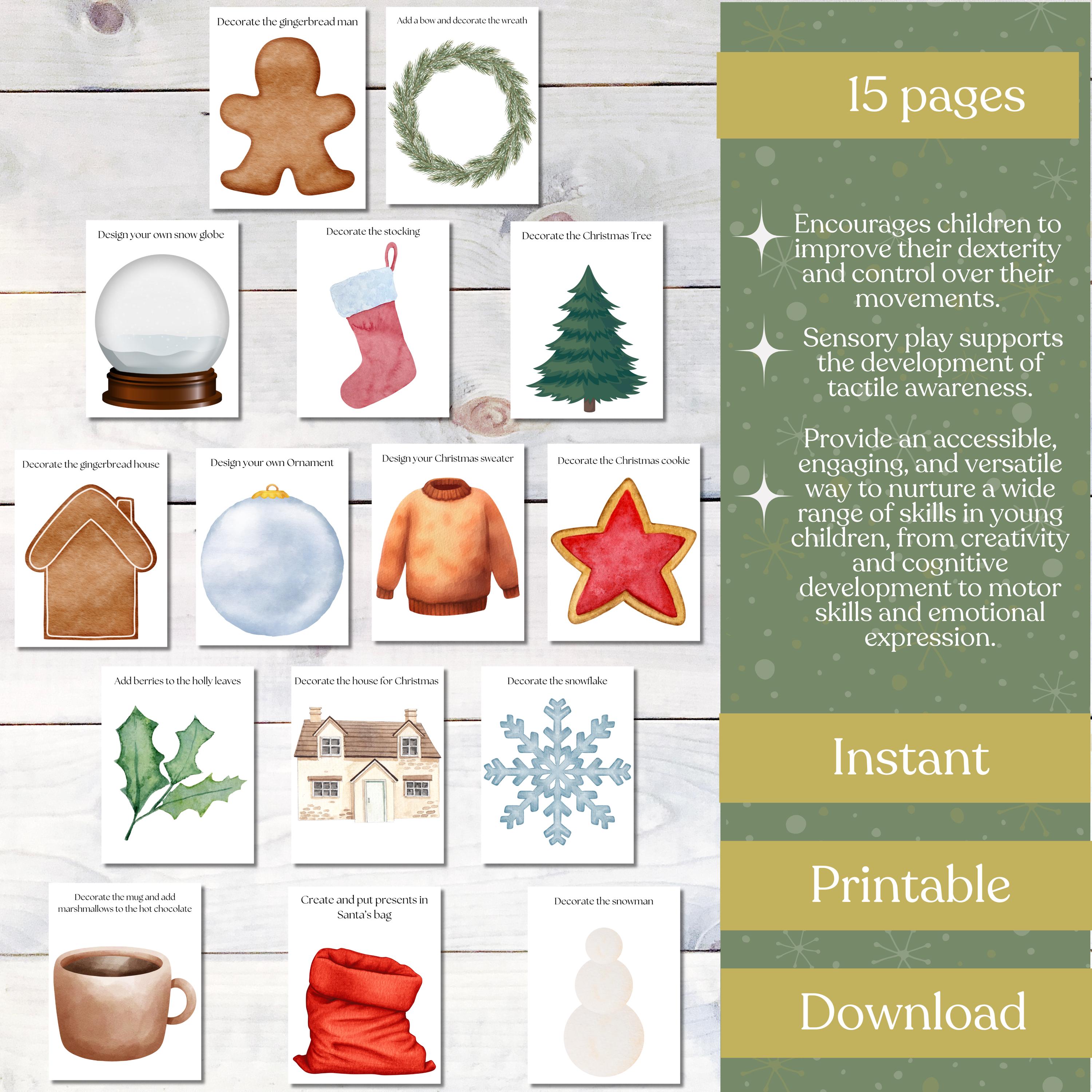 Christmas Playdough Mats: Festive Activity, Busy Book (digital Download ...
