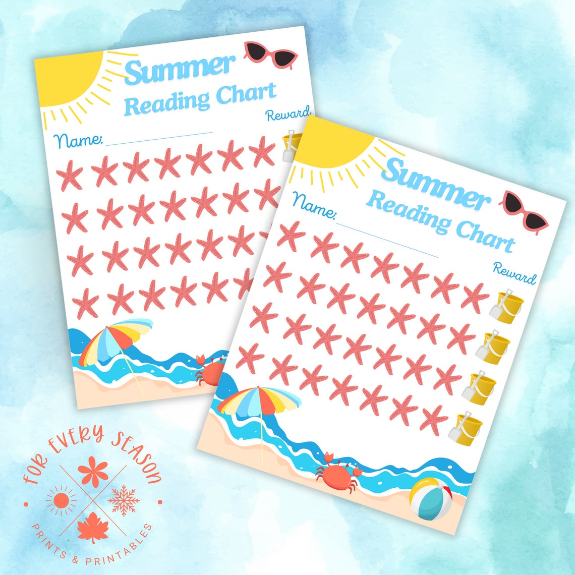 Summer Reading Chart for Kids, Summer Reading Log, Summer Reading Chart ...