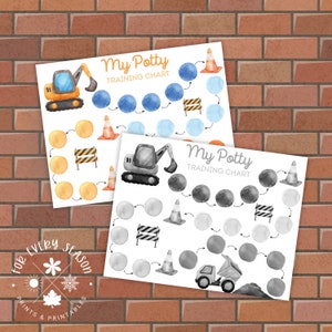 Construction Potty Training Chart: Visual Tracker, Reward System ...
