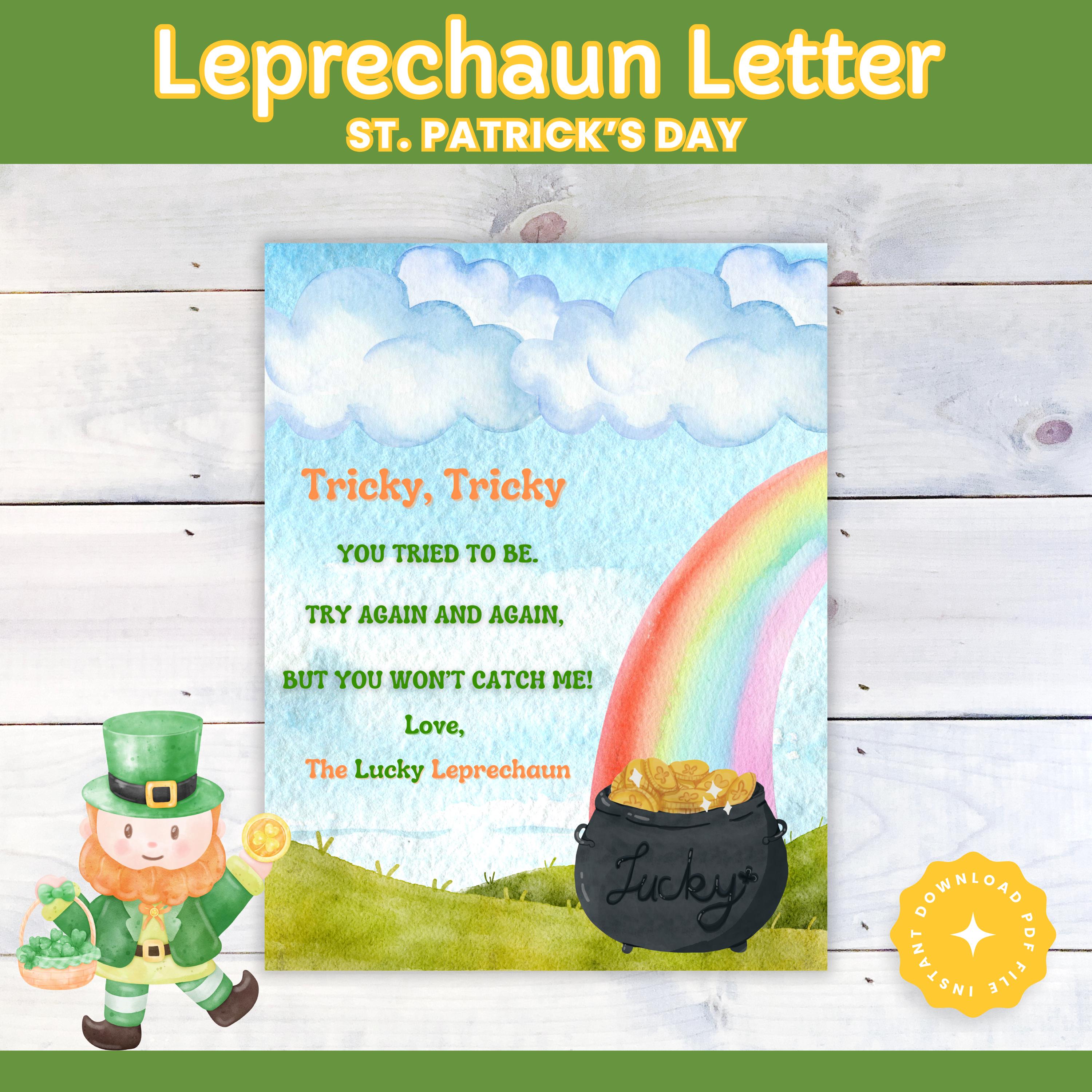 Leprechaun Letter: St. Patrick's Day Trap Activity (digital Download ...