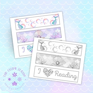 Printable Mermaid Bookmarks for Kids: Reading Tracker (digital Download ...