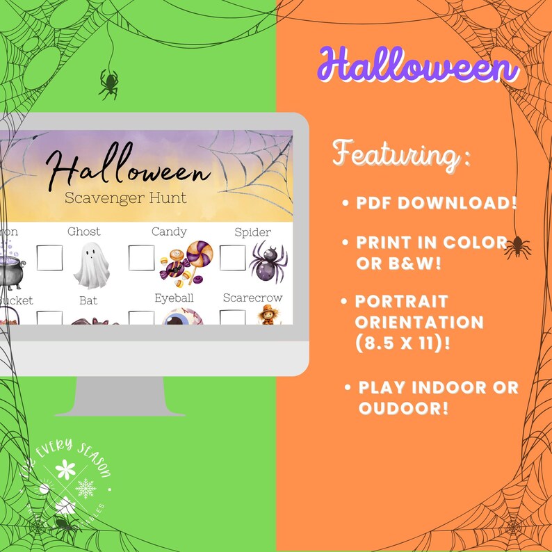 Halloween Scavenger Hunt for Kids: Printable Treasure Hunt (PDF ...