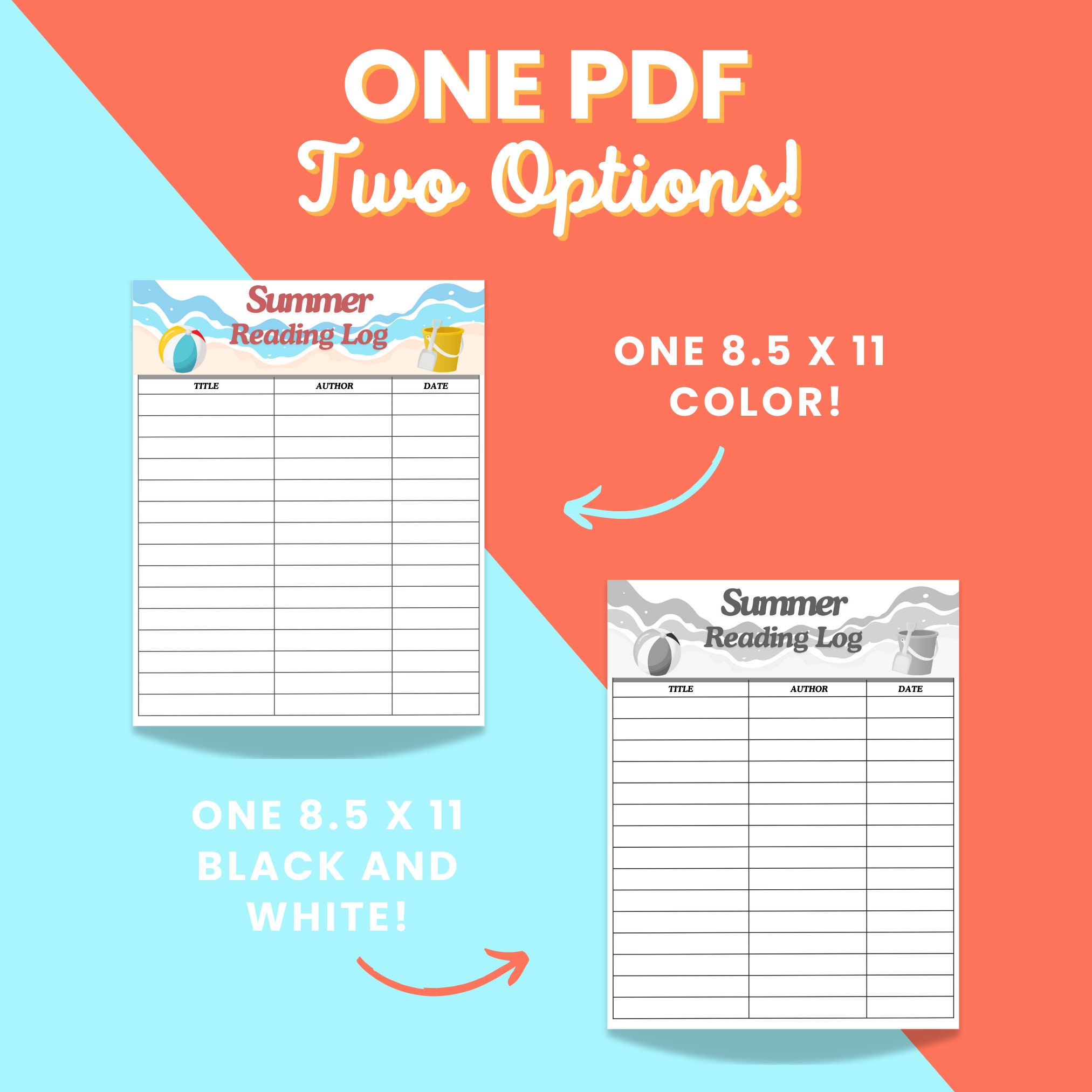 Summer Reading Log for Kids: Printable Book Tracker (PDF Download) - Etsy