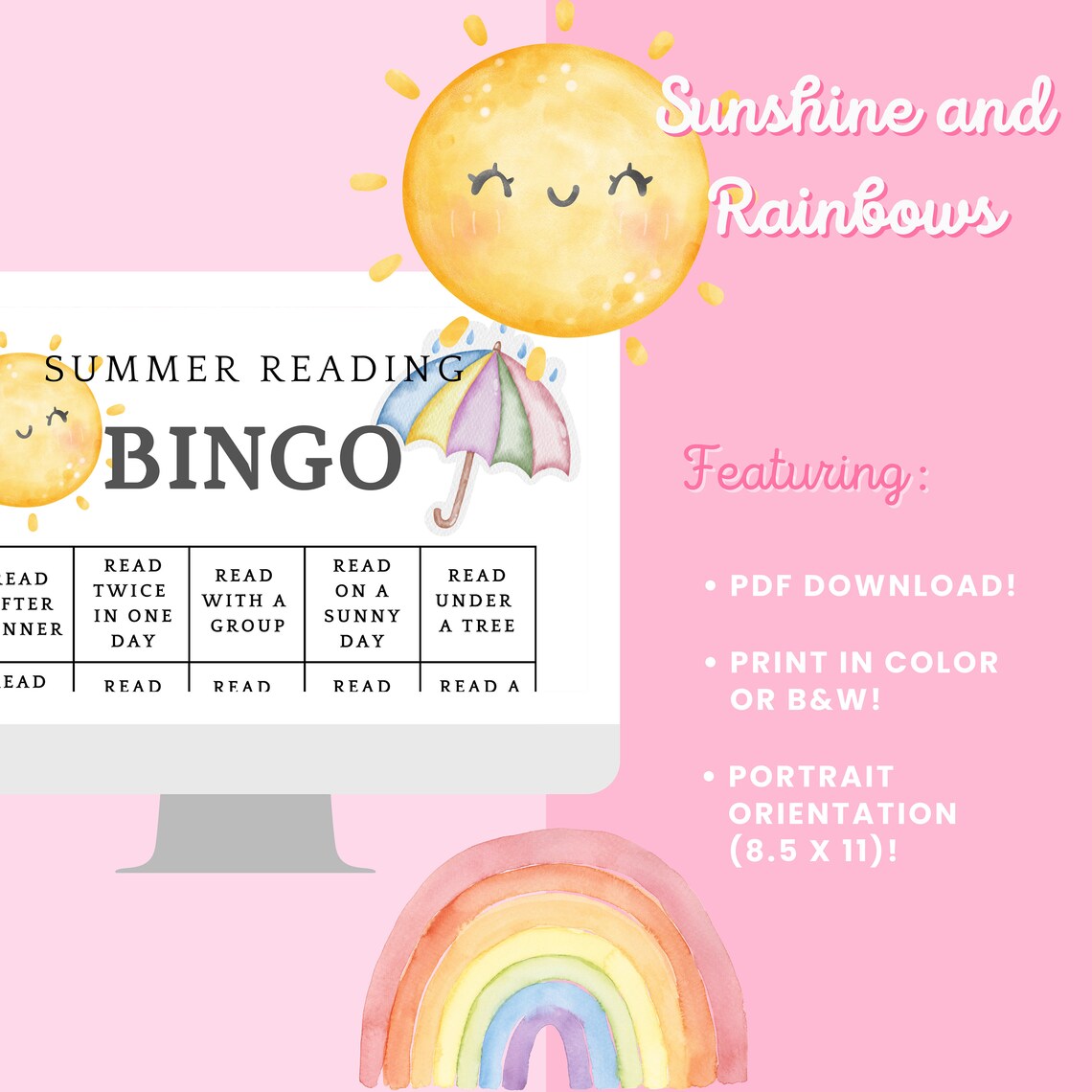Summer Reading Bingo, Book Tracker, Reading Journal, Bingo Cards ...
