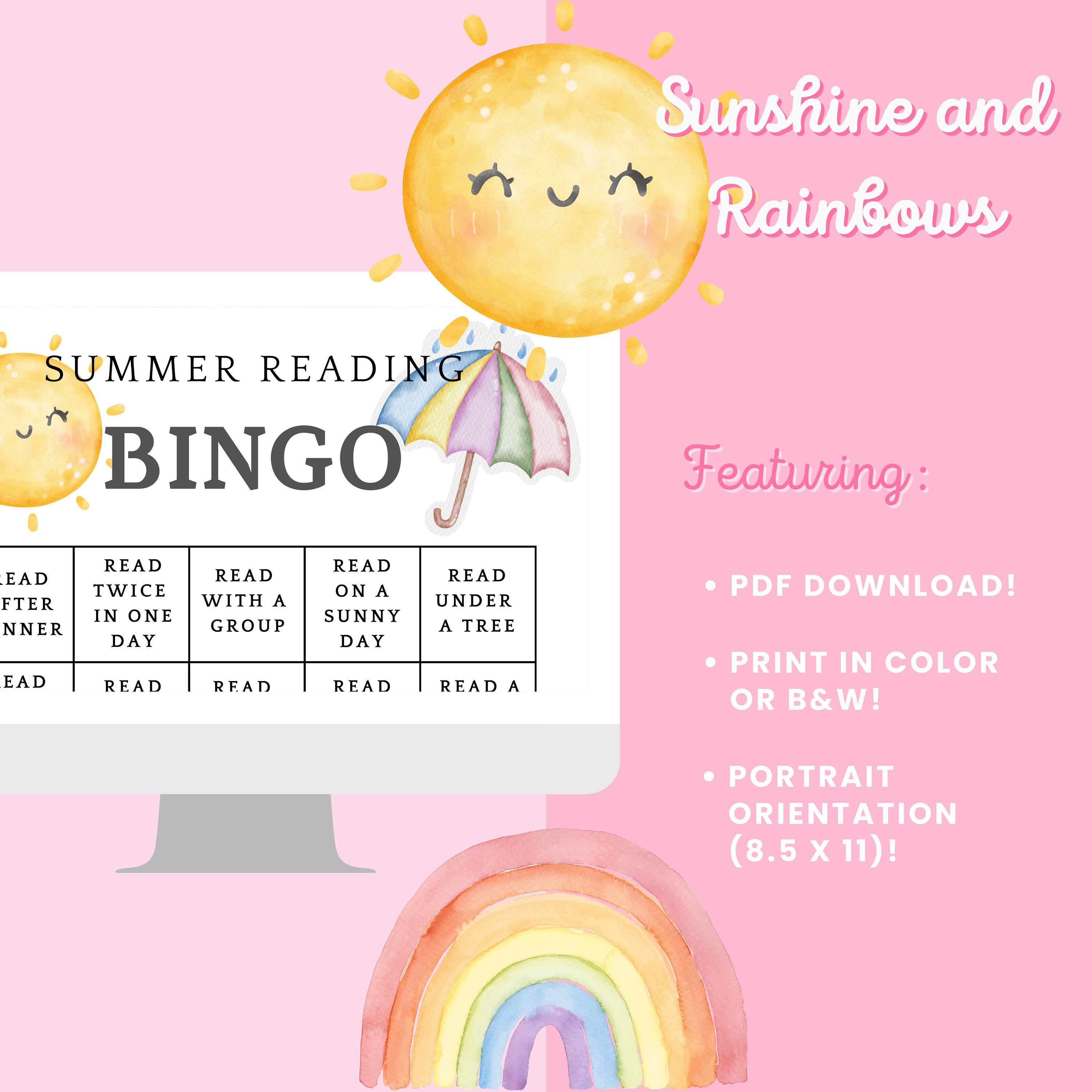 Summer Reading Bingo, Book Tracker, Reading Journal, Bingo Cards ...