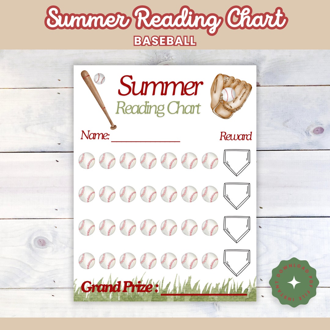 Summer Reading Chart for Kids, Summer Reading Log, Summer Reading Chart ...