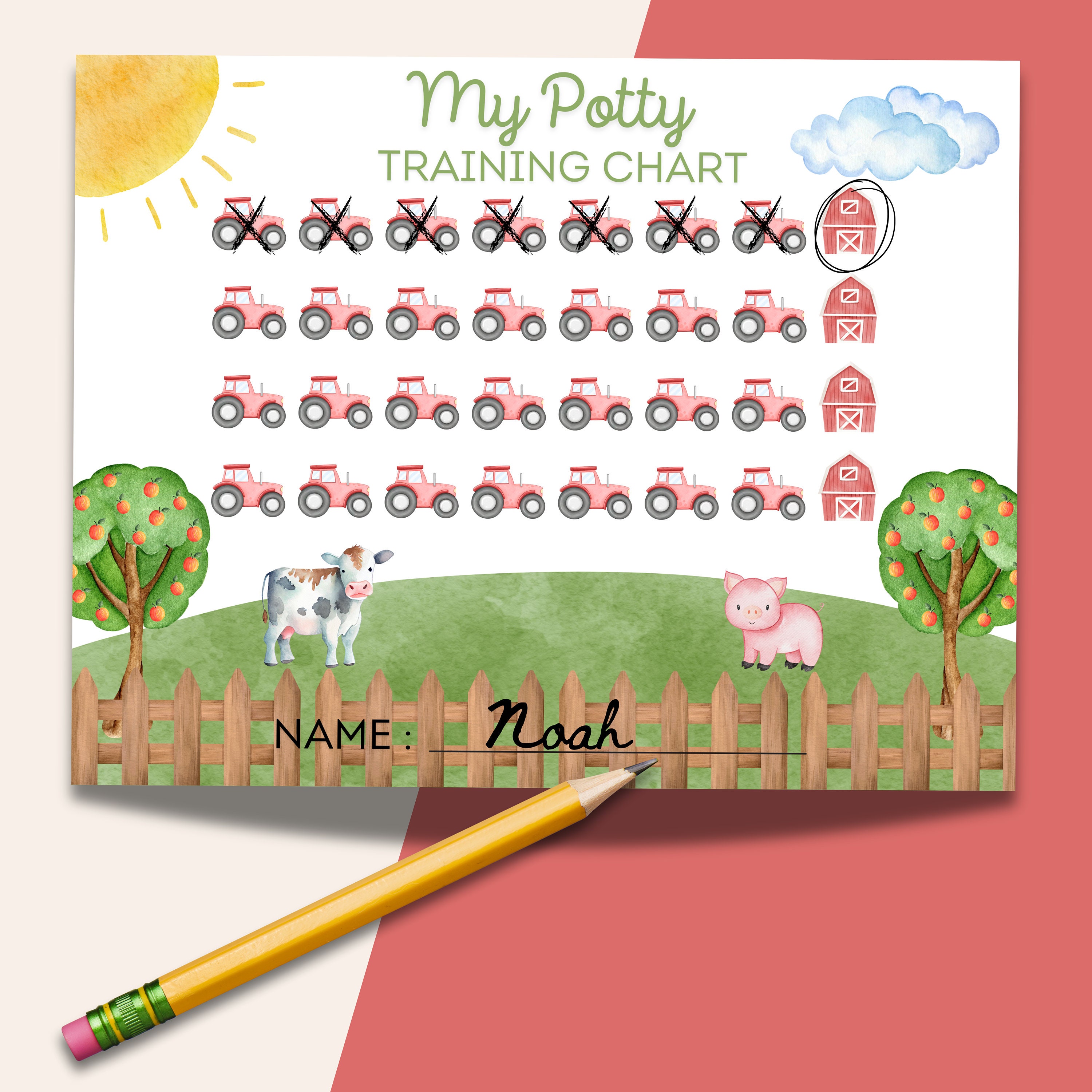 Potty Training Chart, Potty Training Tracker for Kids, Potty Training ...
