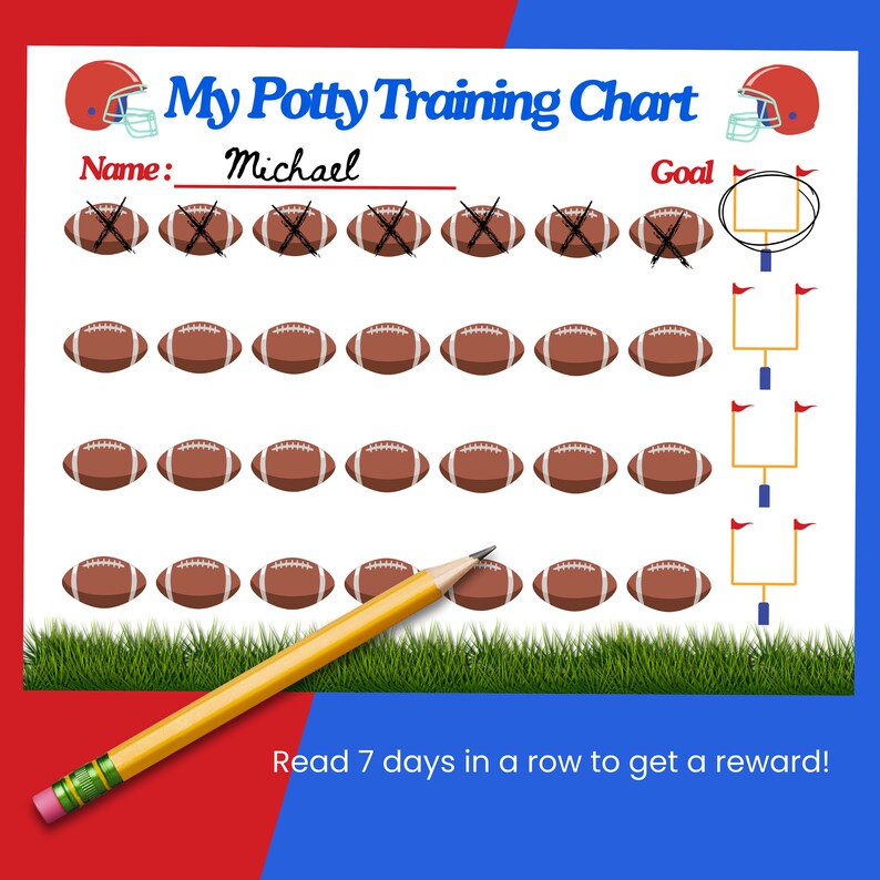 Football Potty Training Chart: Visual Tracker & Reward (digital ...