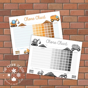 Construction Chore Chart for Kids: Weekly Routine (digital Download) - Etsy