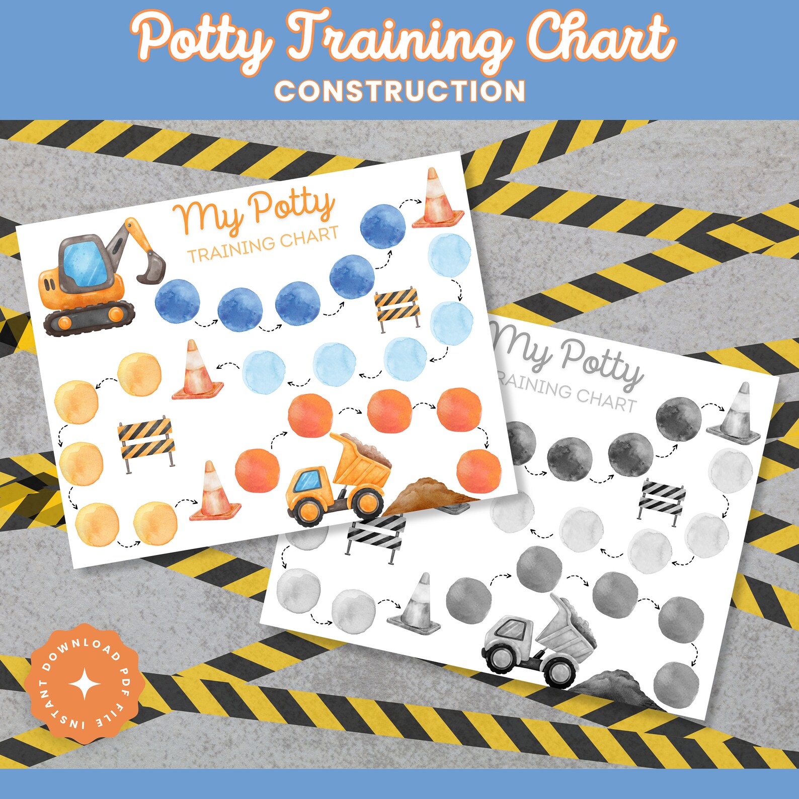 Potty Training Chart, Potty Training Tracker for Kids, Potty Training ...