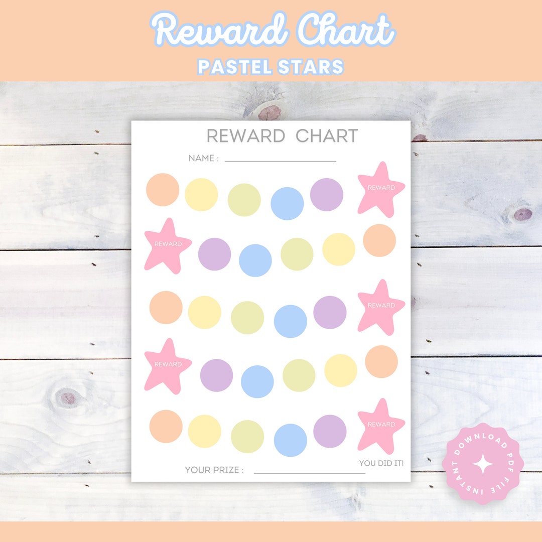Pastel Stars Reward Chart: Kids Behavior Tracker (digital Download) - Etsy