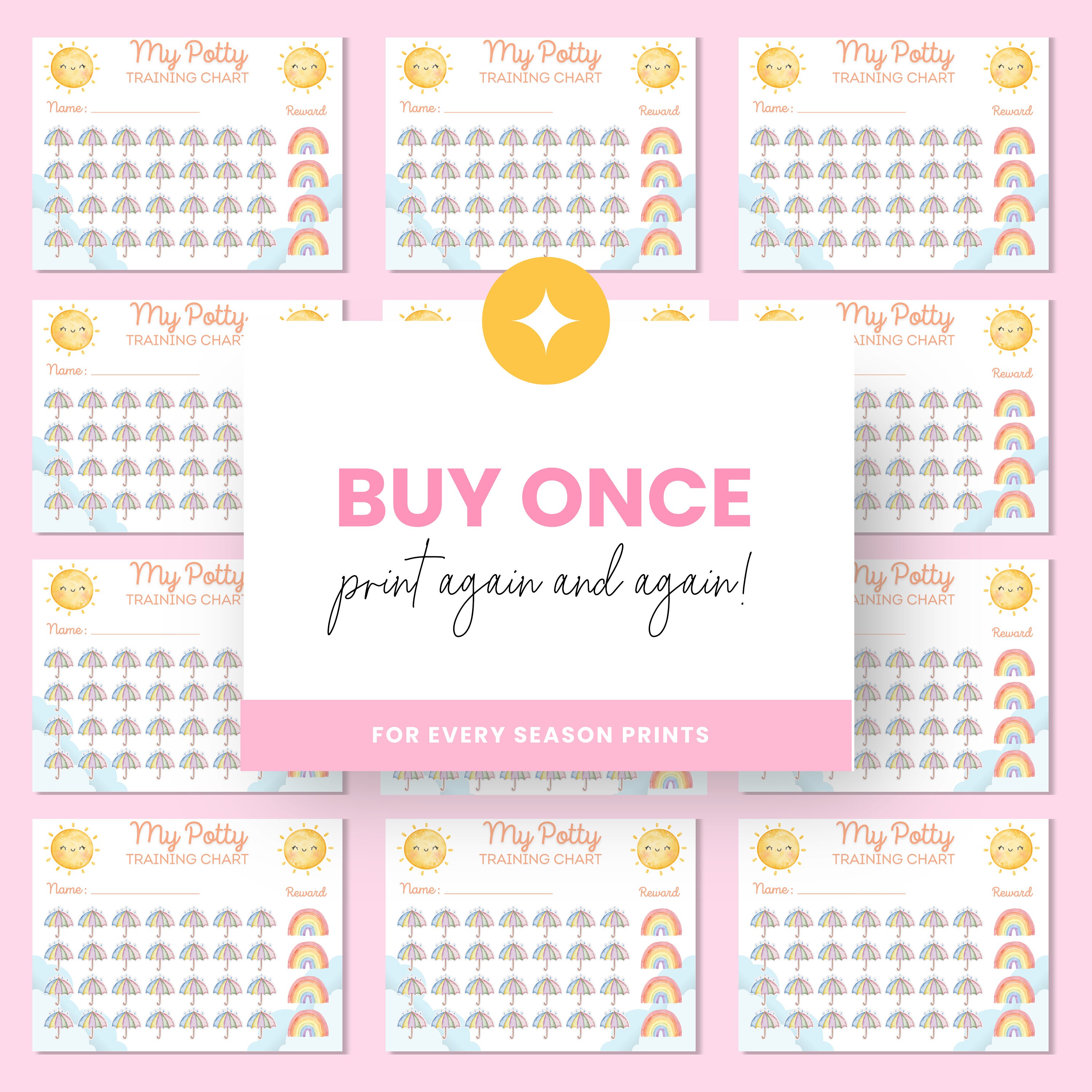 Potty Training Reward Chart for Kids (digital Download) - Etsy