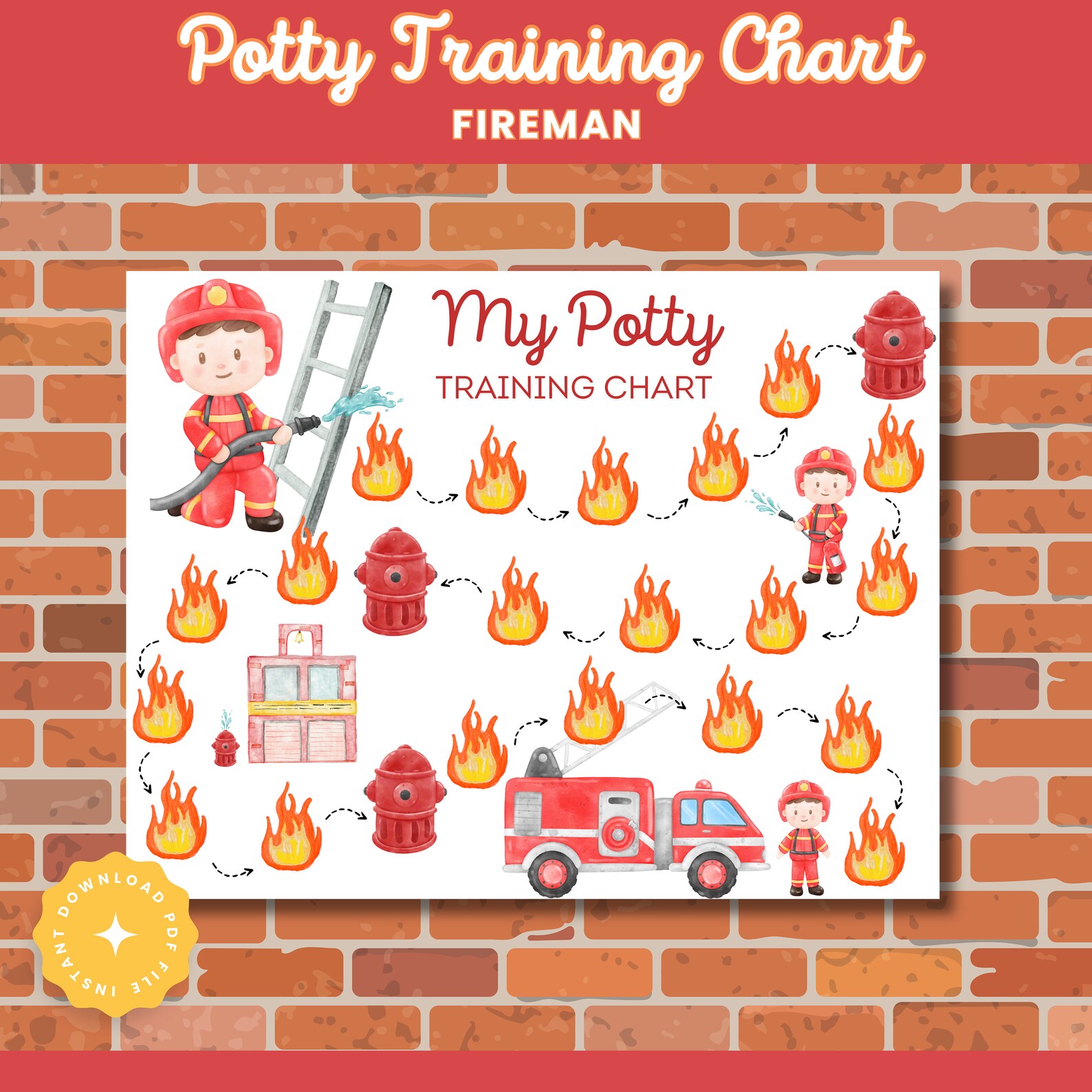 Potty Training Chart, Potty Training Tracker for Kids, Potty Training ...