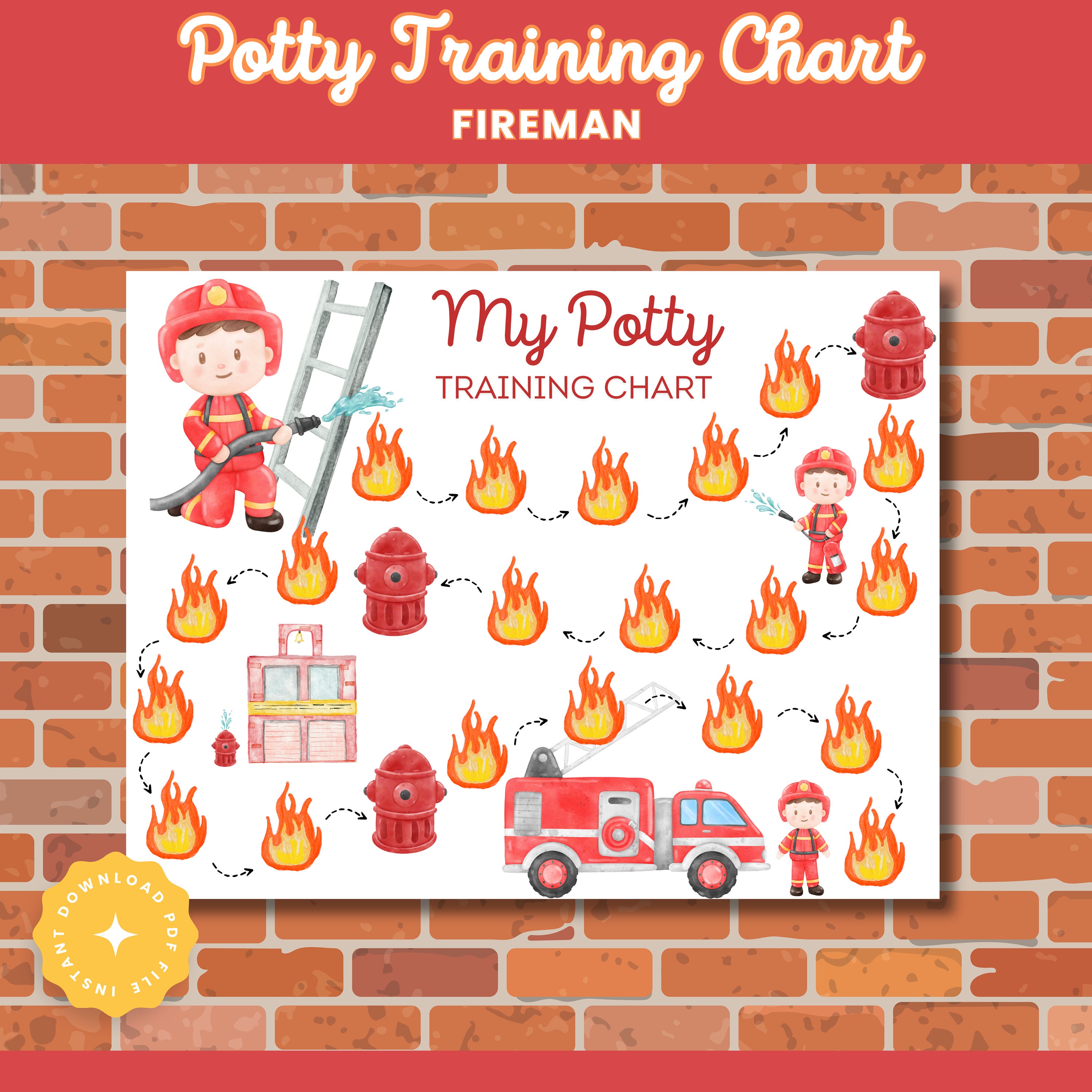 Potty Training Chart, Potty Training Tracker for Kids, Potty Training ...