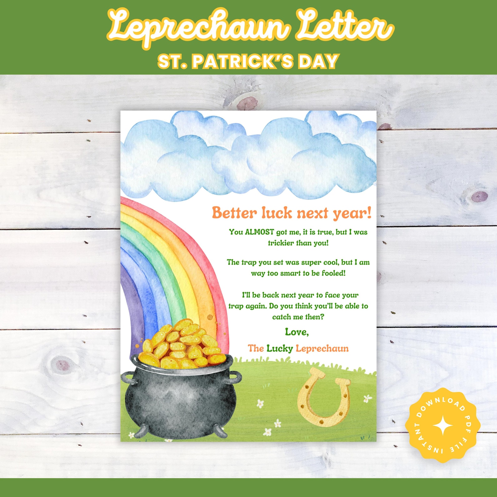 Leprechaun Letter: St. Patrick's Day Trap Kit (digital Download) - Etsy